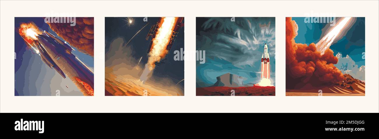 1960s rocket launch Stock Vector Images - Alamy