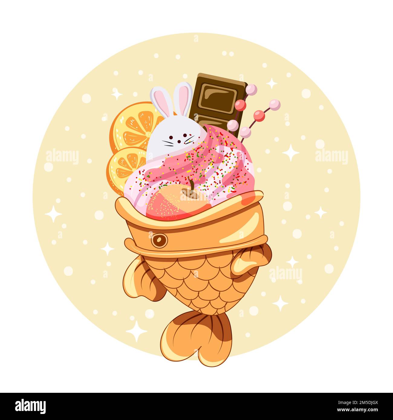 Asian food Japanese sweet dessert fish taiyaki Stock Photo - Alamy