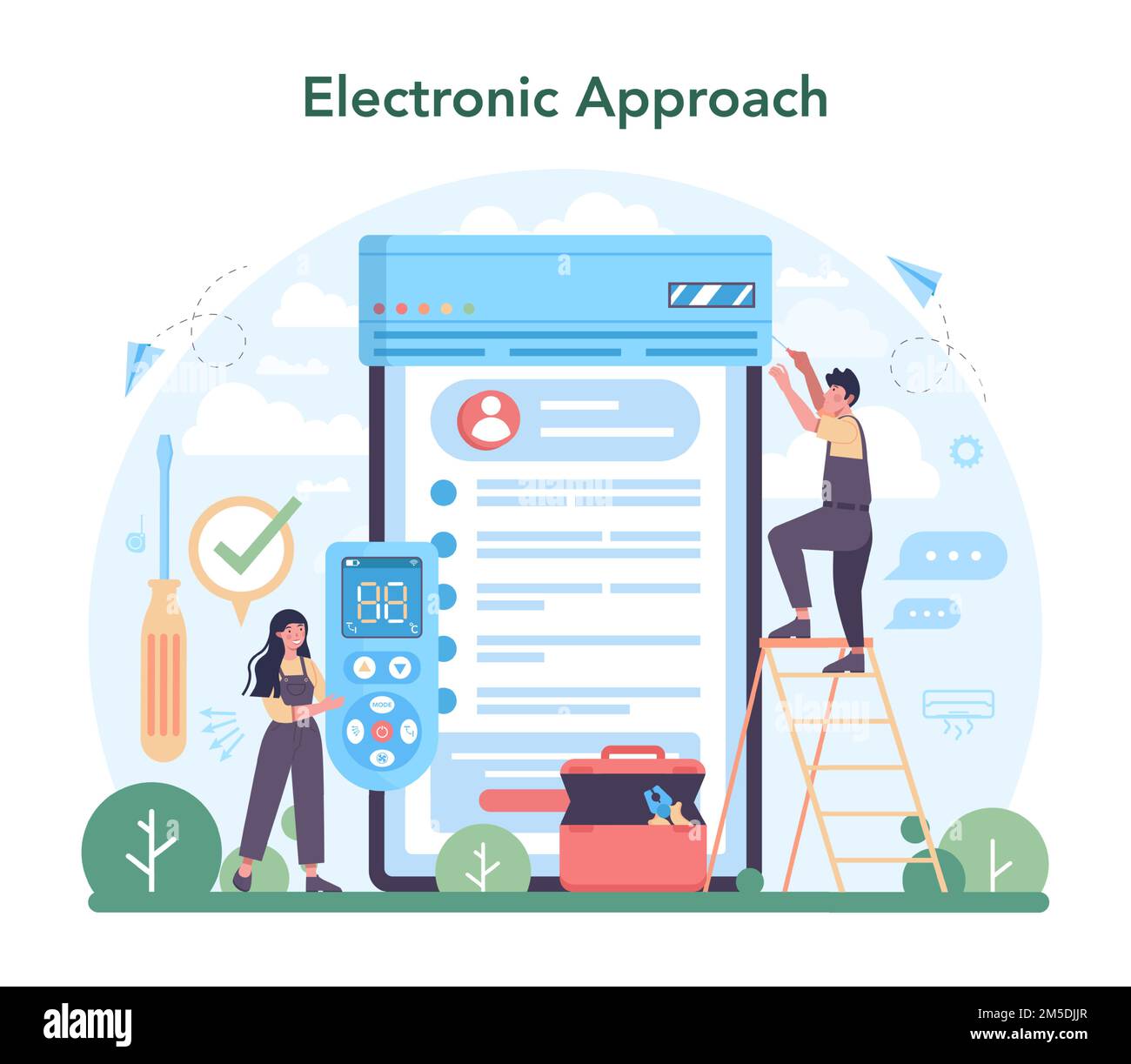 Air conditioning service online service or platform. Repairman ...