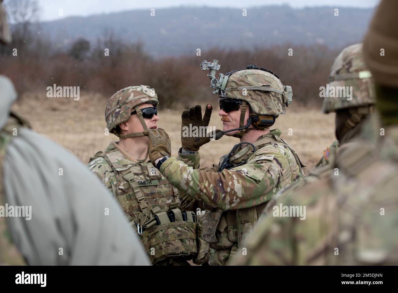 1st Sgt. Daniel Smith and Sgt. Aaron Wolfe, assigned to 2nd Battalion ...