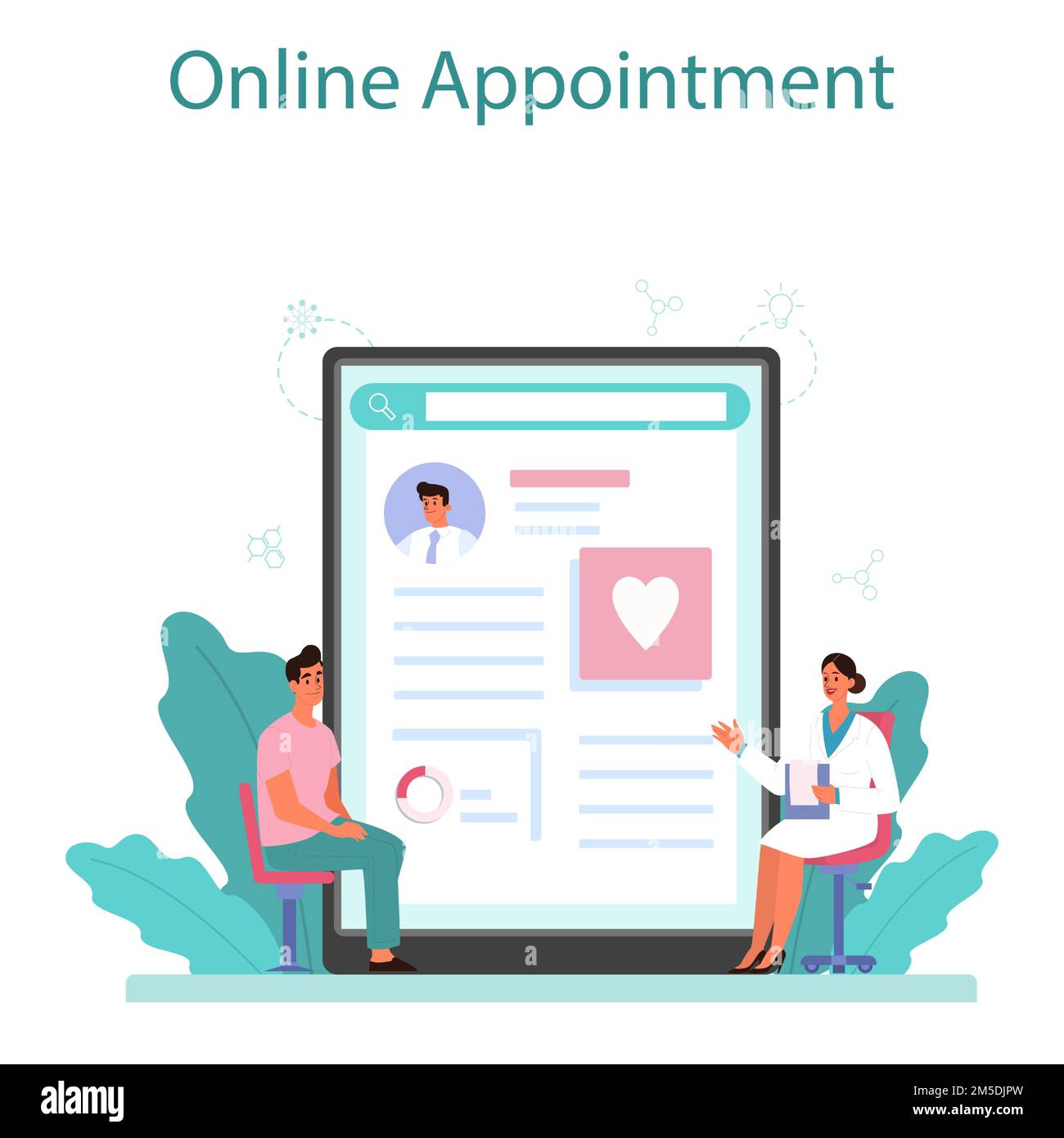 Cardiologist online service or platform. Idea of heart care and medical ...