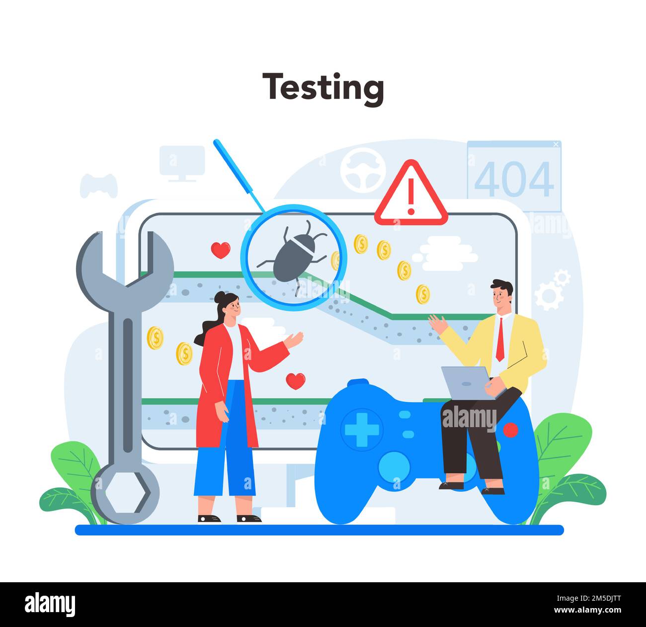 Game development concept. Creative process of a computer video game ...