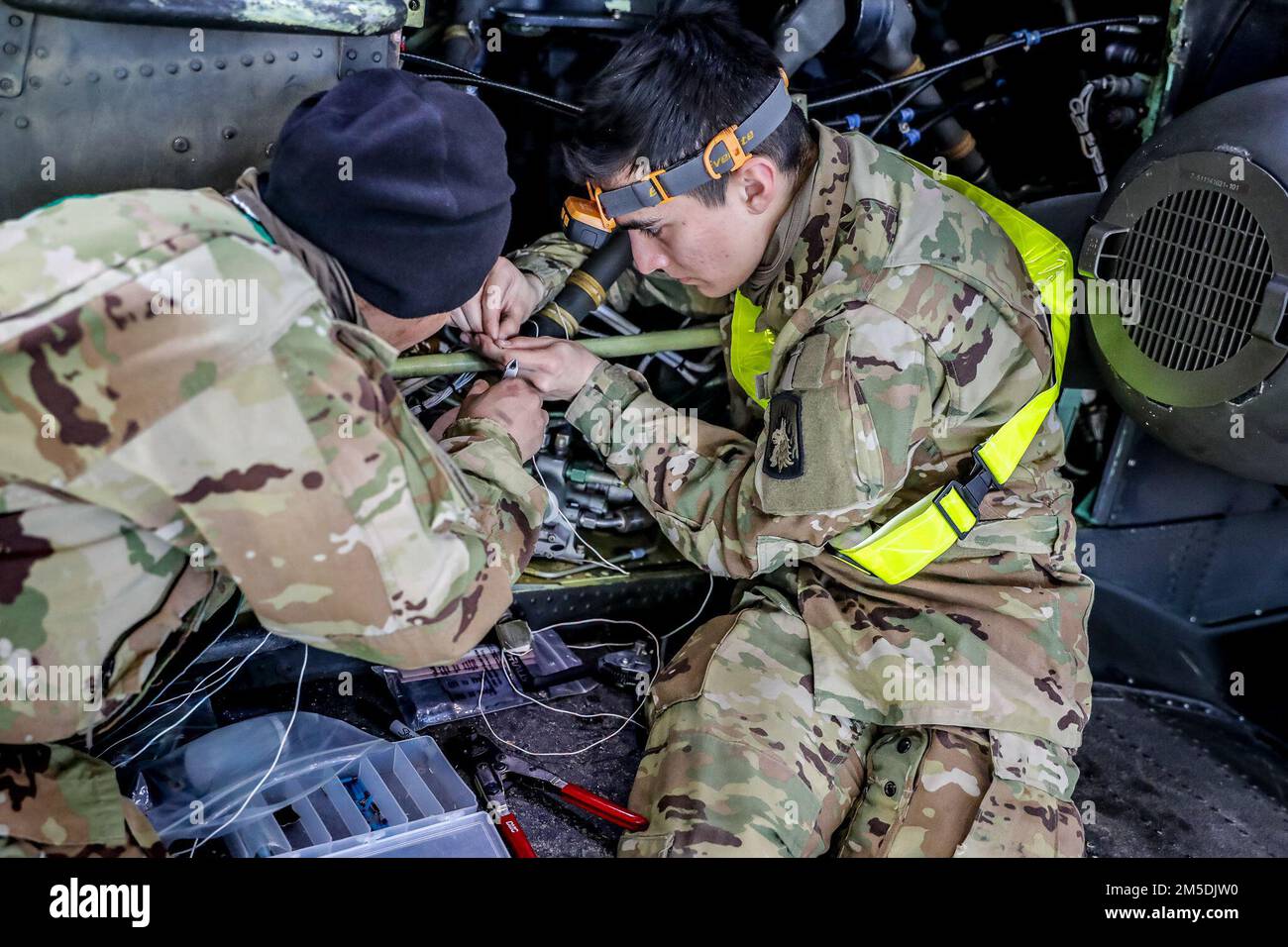 U.S. Army Spc. Russell Mott, an armament electrical avionics repairer ...