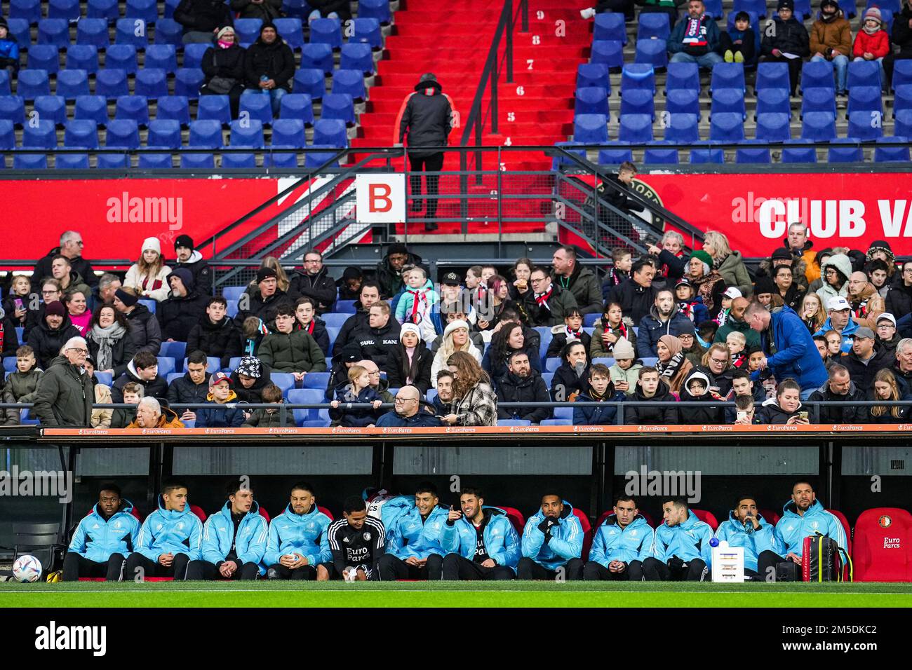 Rotterdam - The bench of Feyenoord during the match between Feyenoord v ...