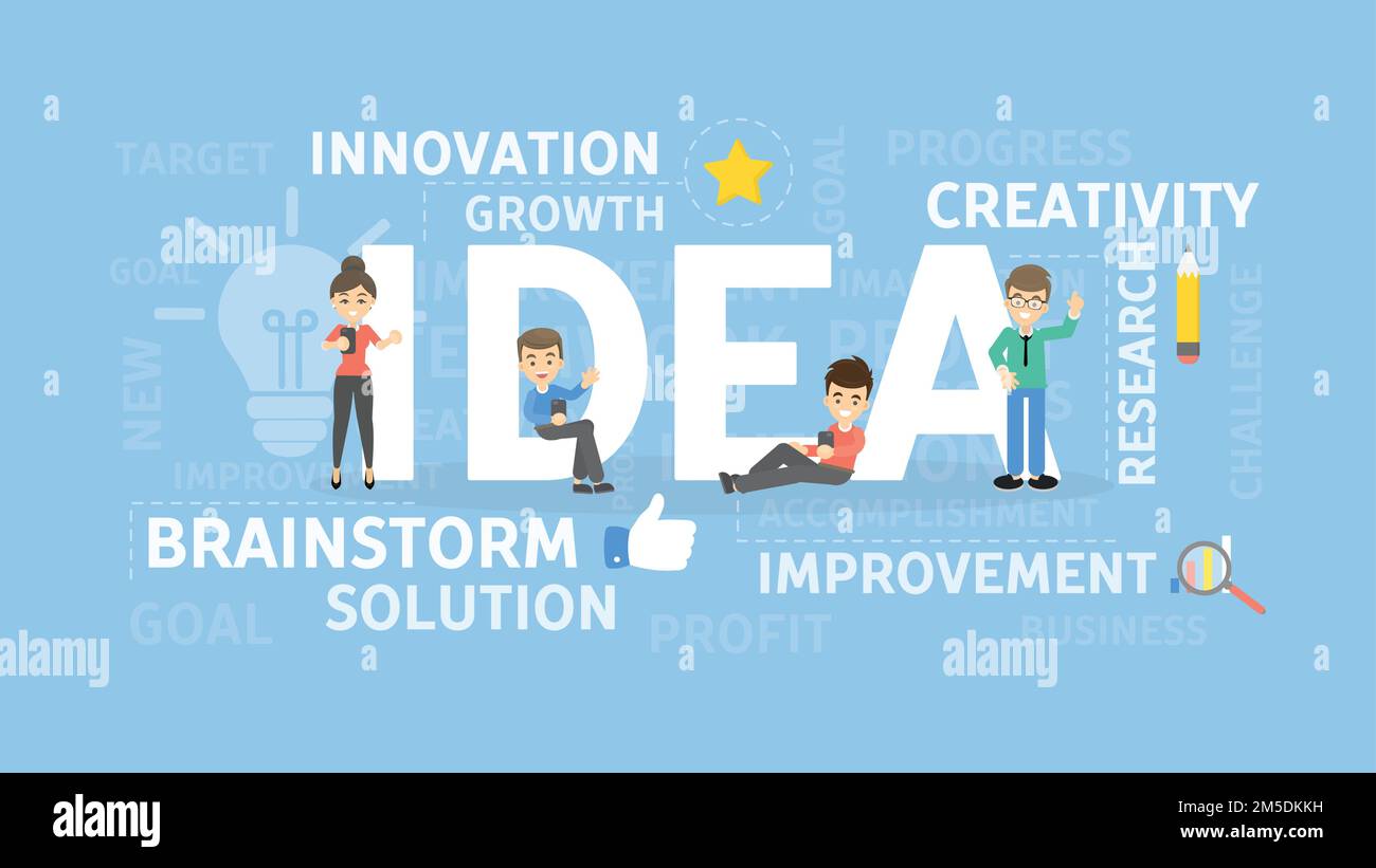 Idea concept illustration. Solution and creativity, brainstorm and ...