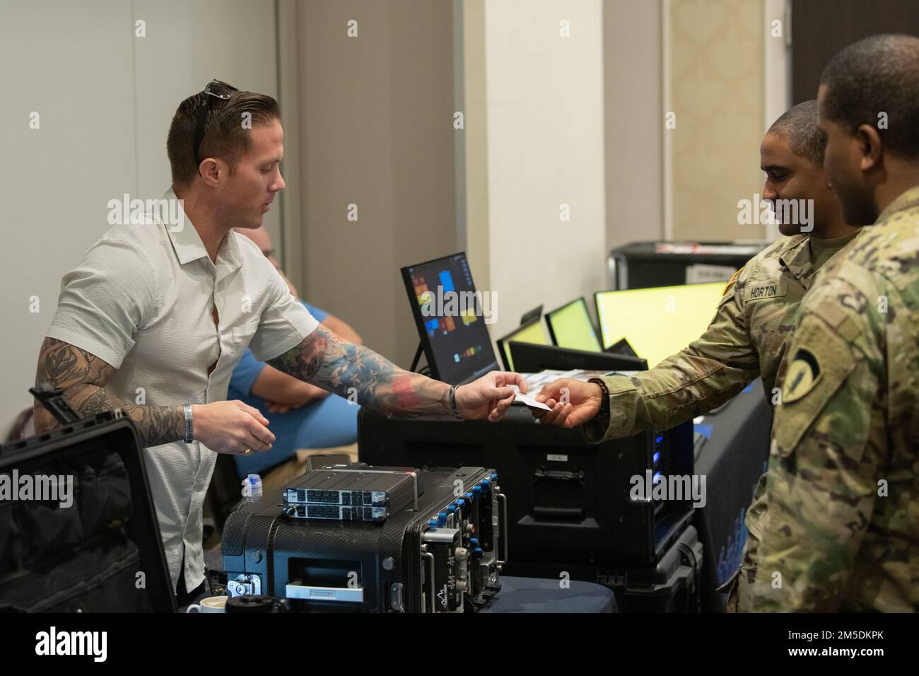 A vendor networks with Senior Leaders during the U.S. Army Europe and ...