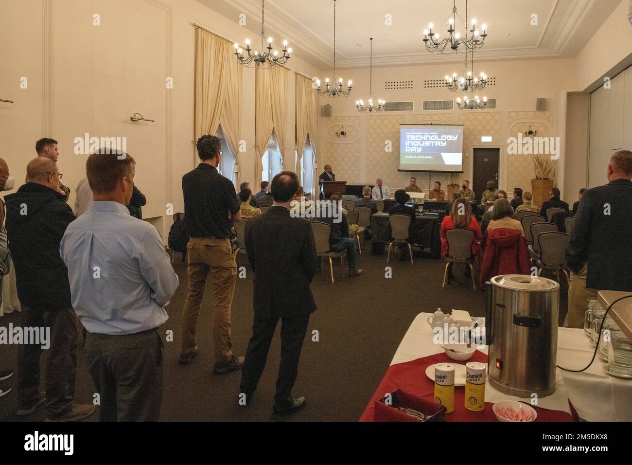 Senior leaders sit in on a panel discussion during the U.S. Army Europe ...