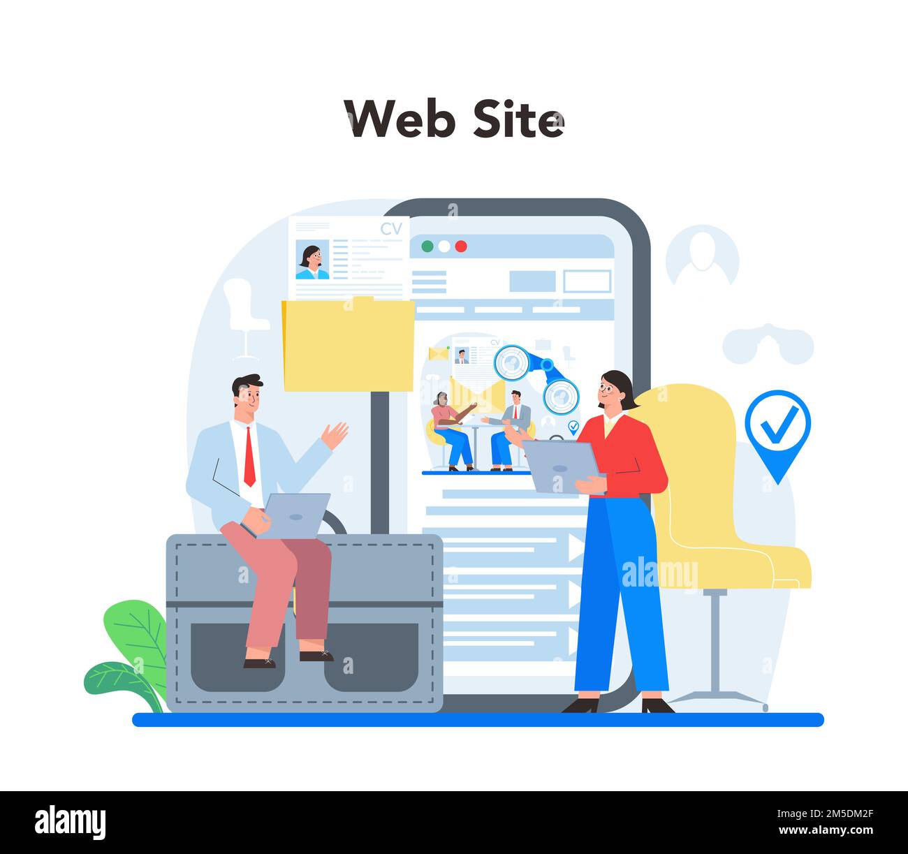 Job interview online service or platform. Idea of employment and hiring ...