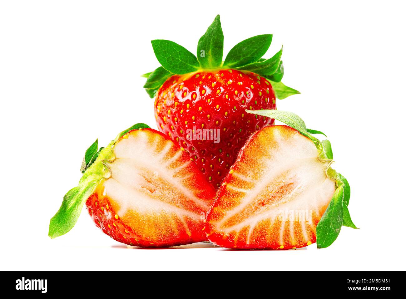 Fresh juicy sweet strawberies isolated on white Stock Photo - Alamy