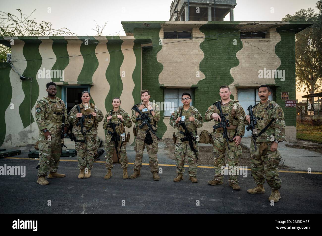 U.S. Air Force Security Forces members pose for a photo before ...