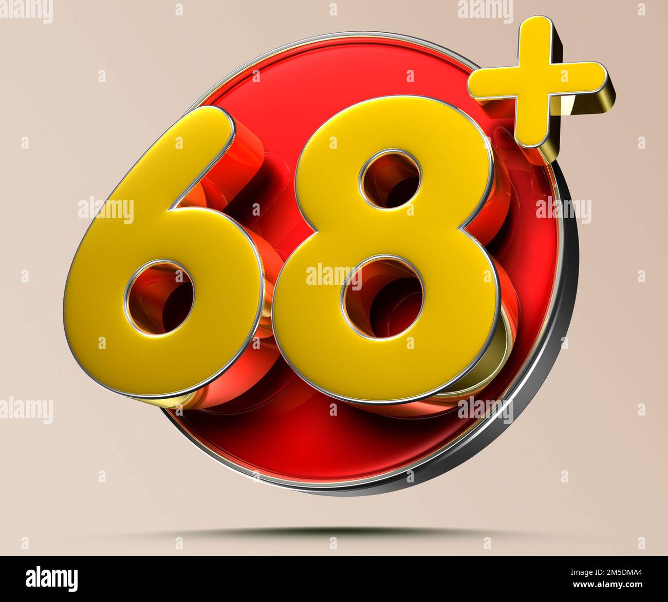 68 plus 3D illustration on light cream background have work path ...