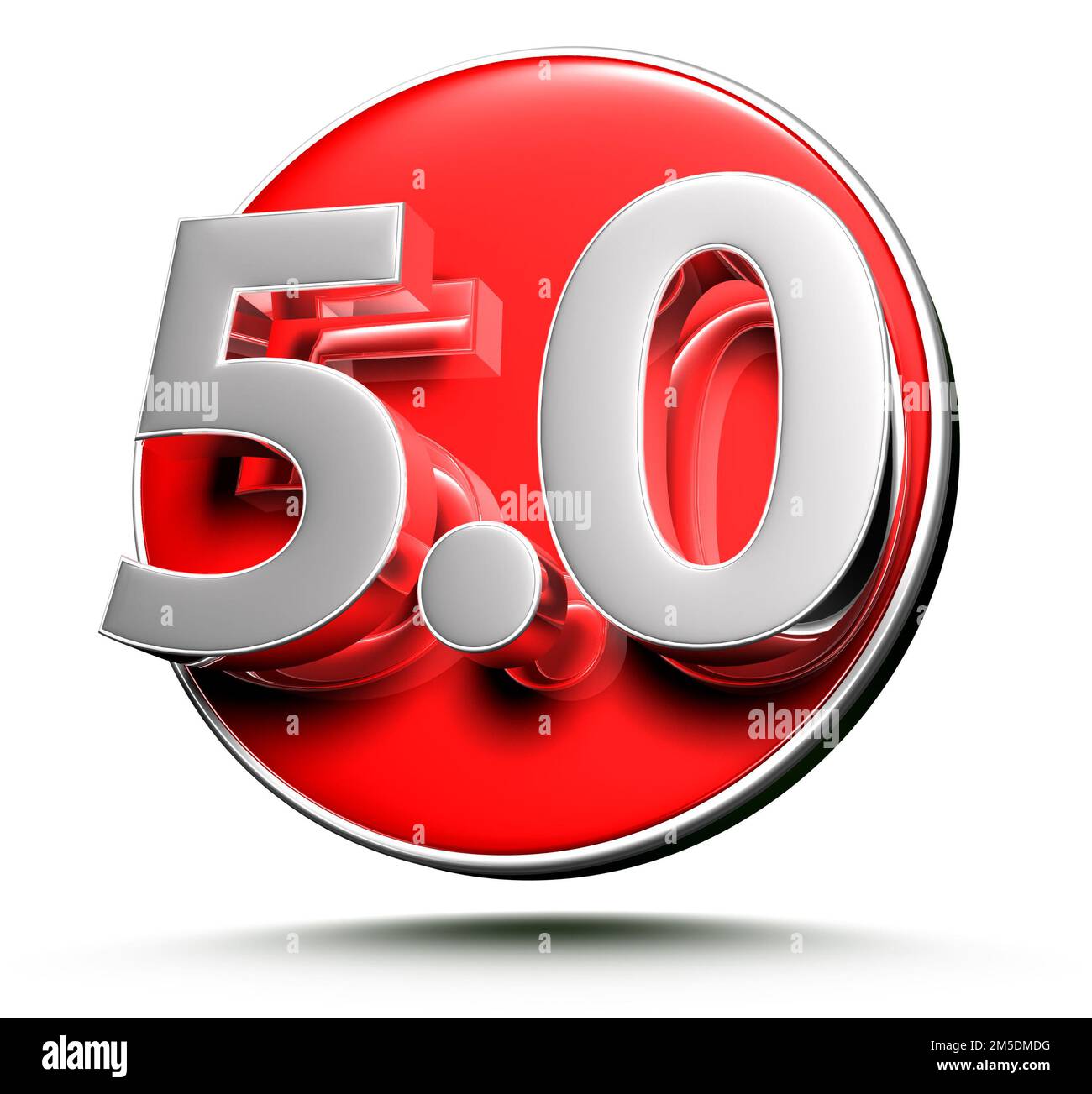 Number 5.0 3D illustration on white background have work path ...