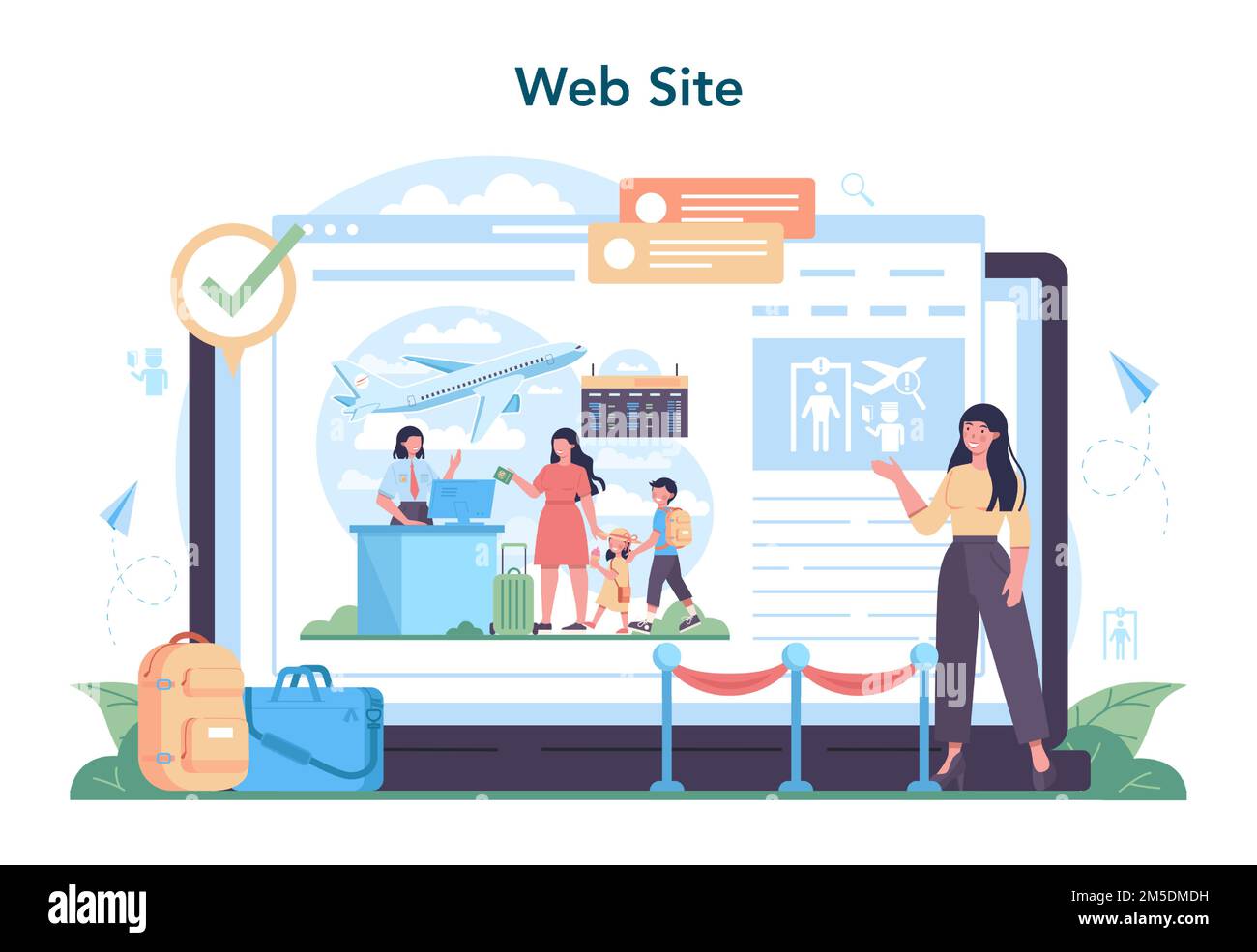 Customs officer online service or platform. Passport control at the ...