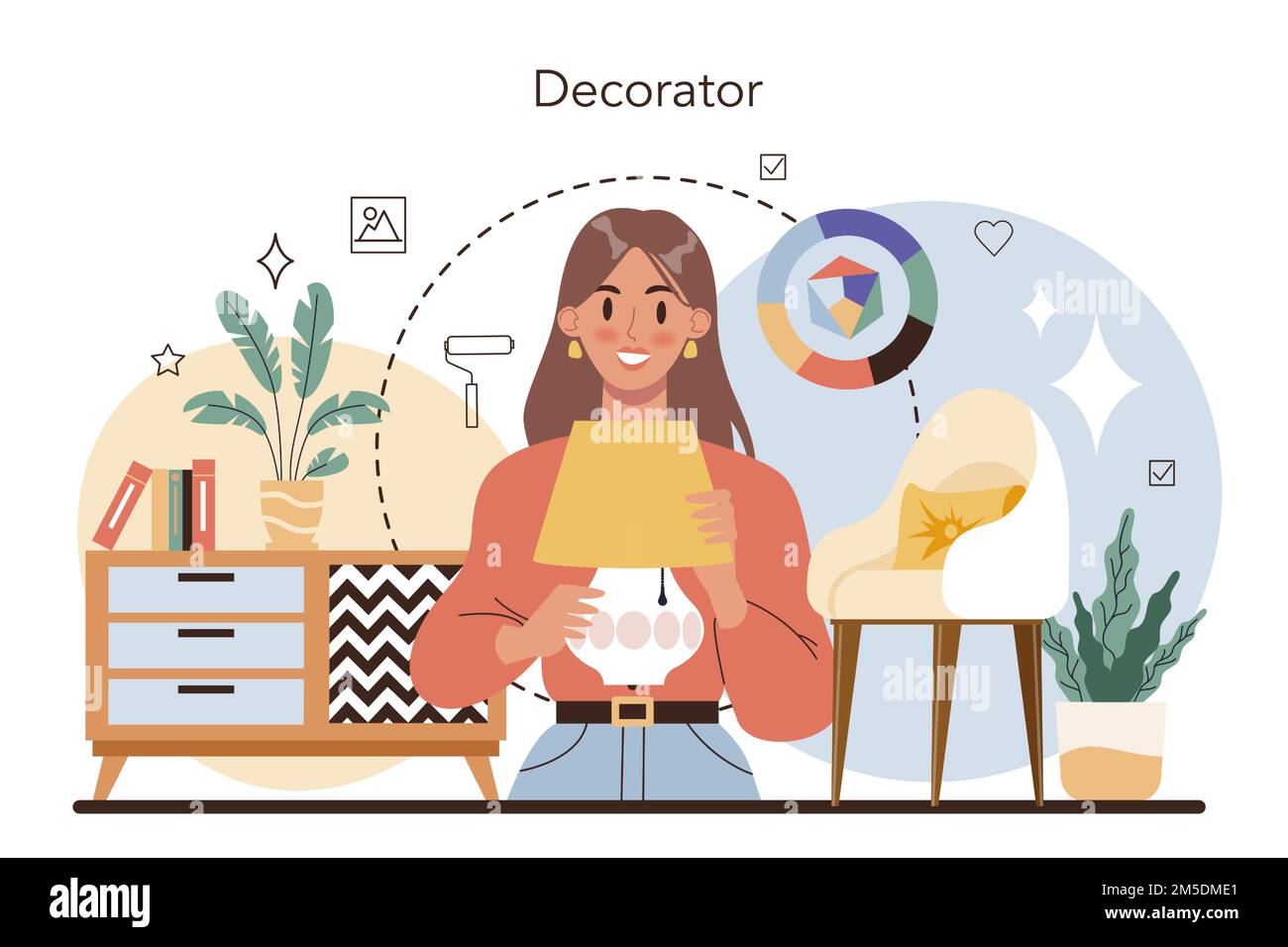 Professional interior designer concept. Decorator planning the design ...