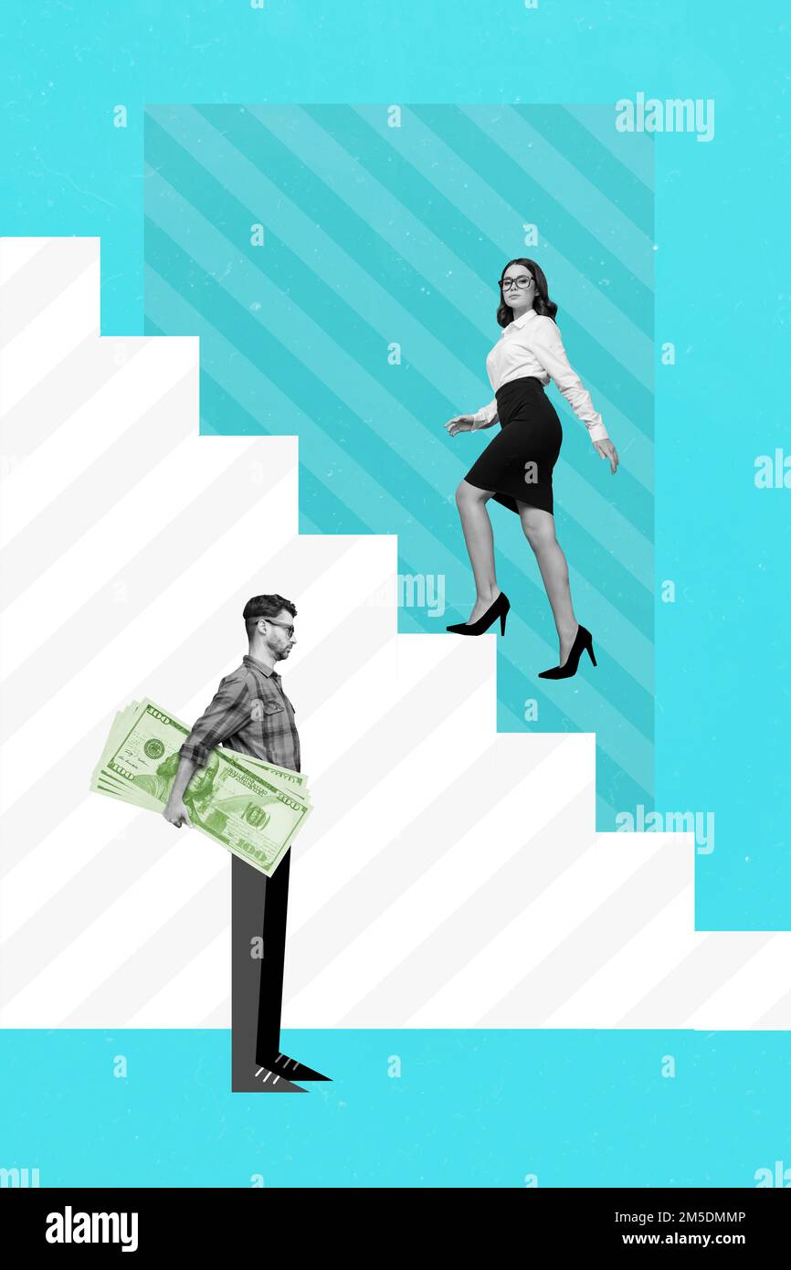 Creative 3d photo collage artwork graphics painting of guy getting ...