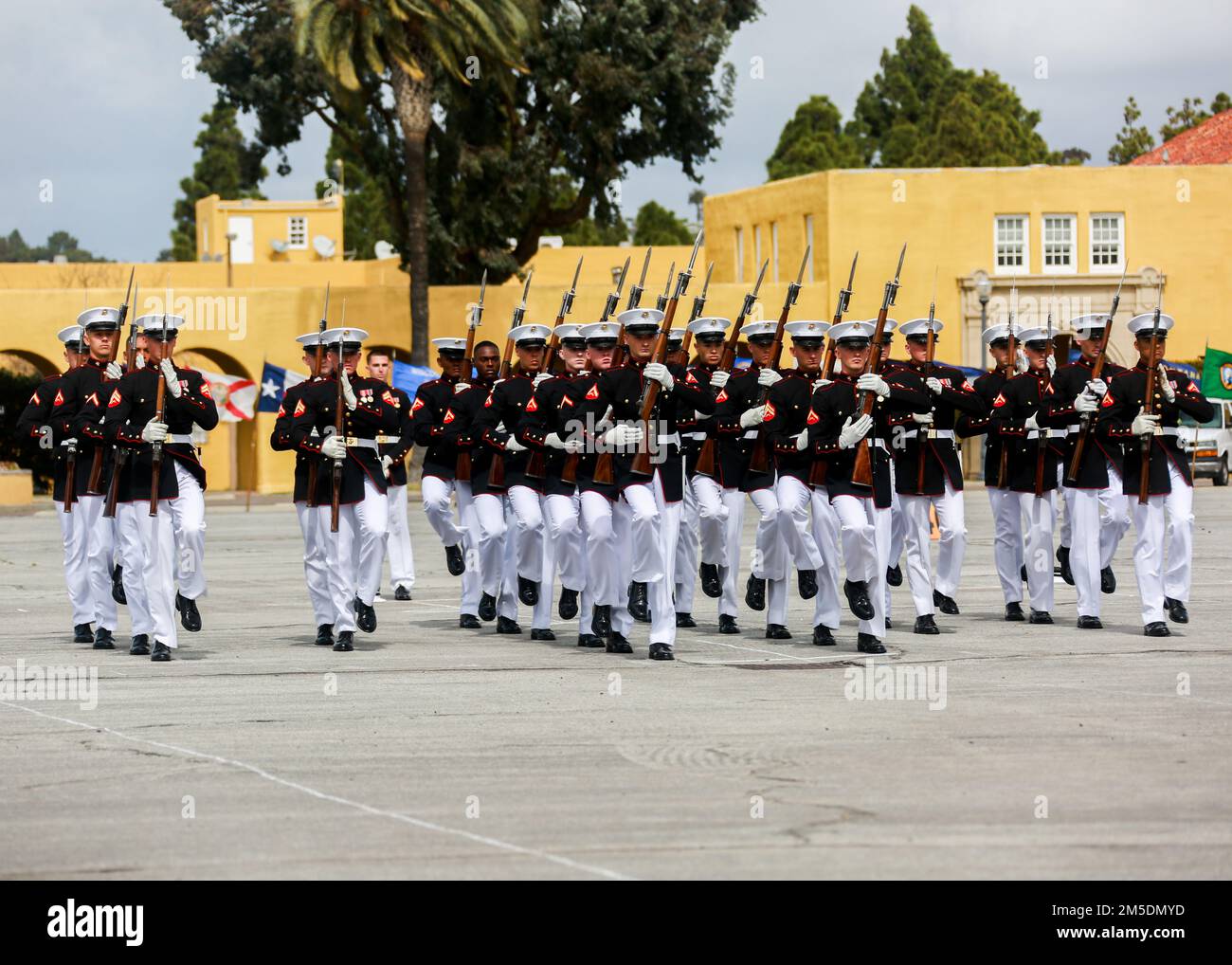 U.S. Marines with the Silent Drill Platoon, Battle Color Detachment ...