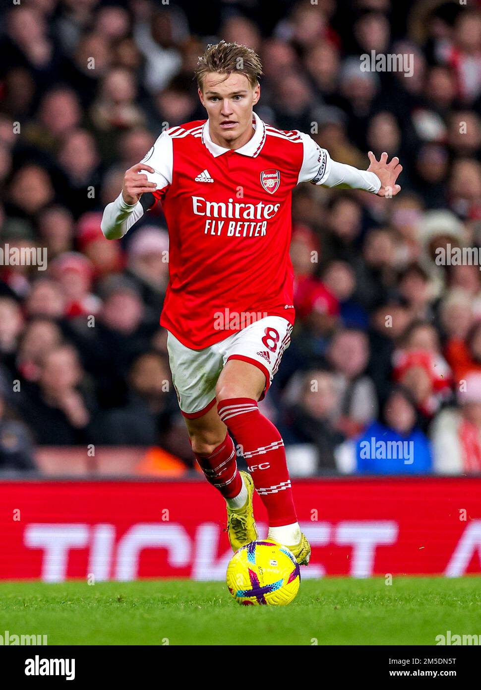 Arsenal's Martin Odegaard in action during the Premier League match at ...
