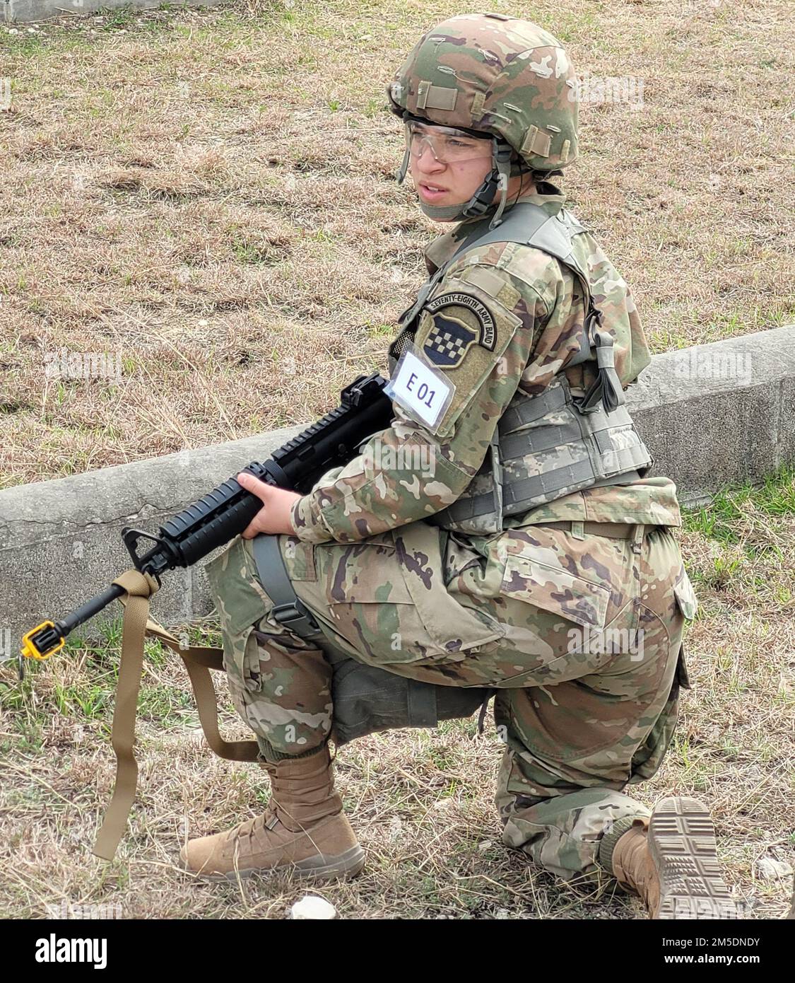 Spc. Isabel Jaime, a trumpet player with the 99th Readiness Division’s ...
