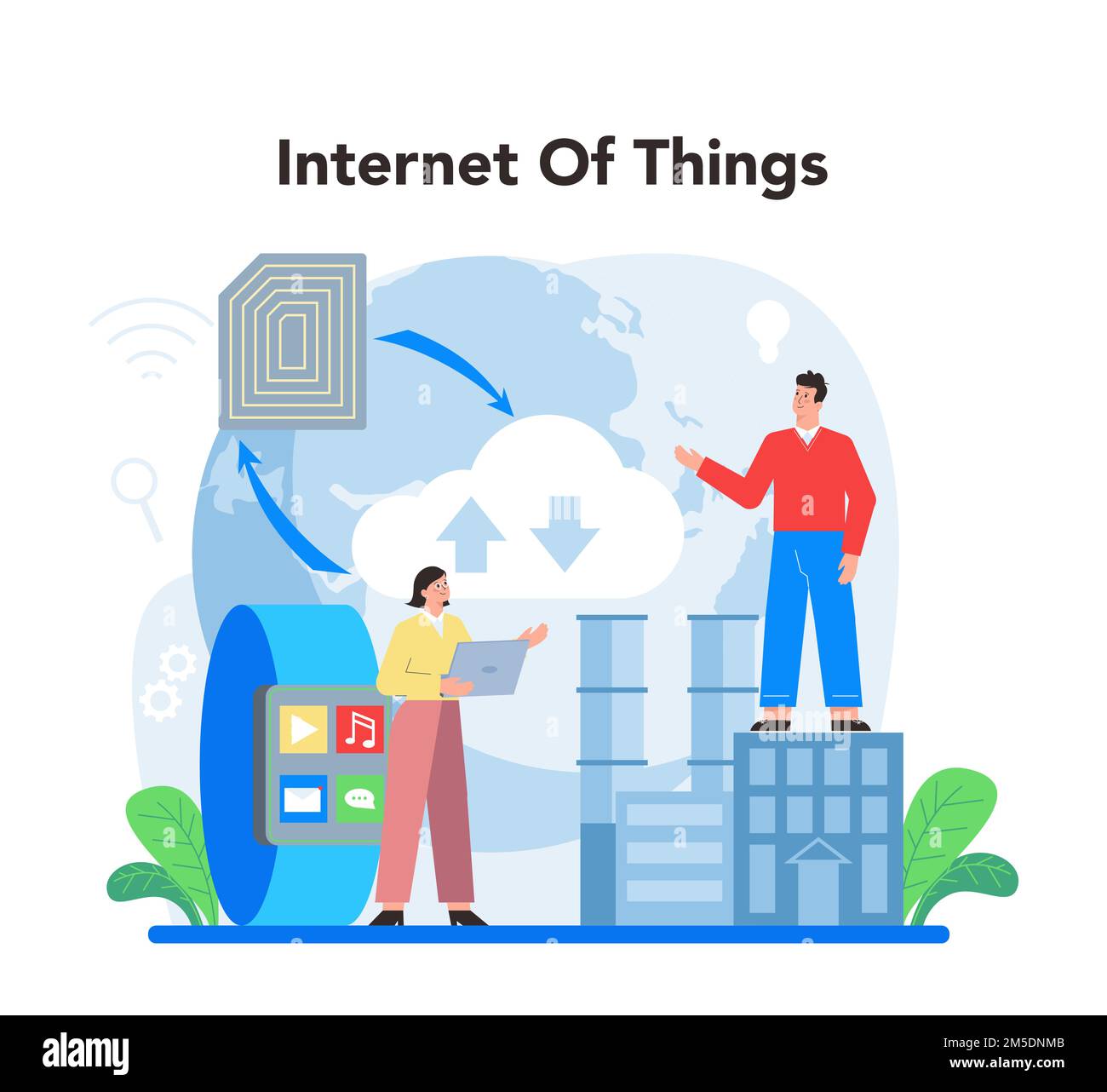 Internet of things concept. Idea of smart wireless electronics. Modern ...