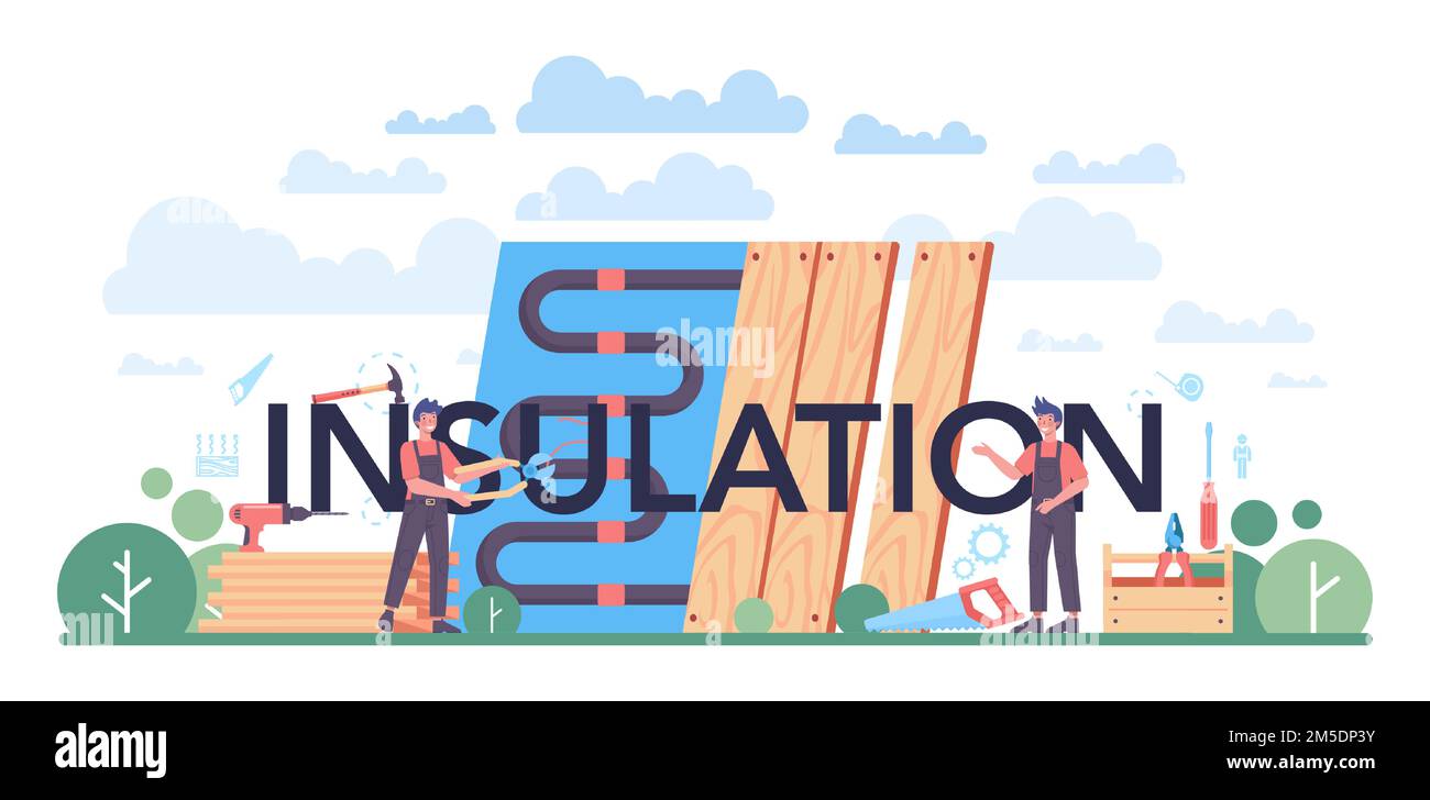 Installing insulation Stock Vector Images - Alamy