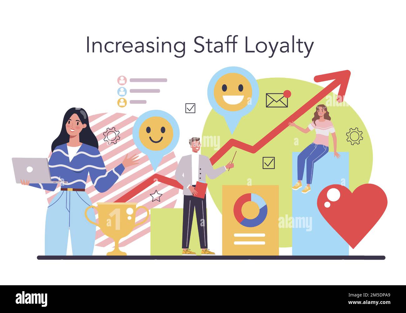 Employee loyalty concept. Corporate culture and relations. Staff ...