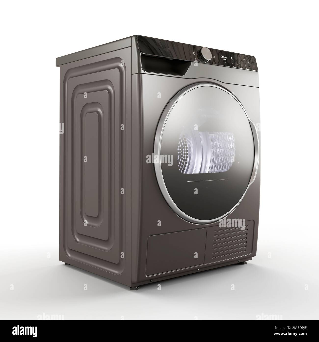 A 3d illustration of a modern washing machine isolated on a white ...