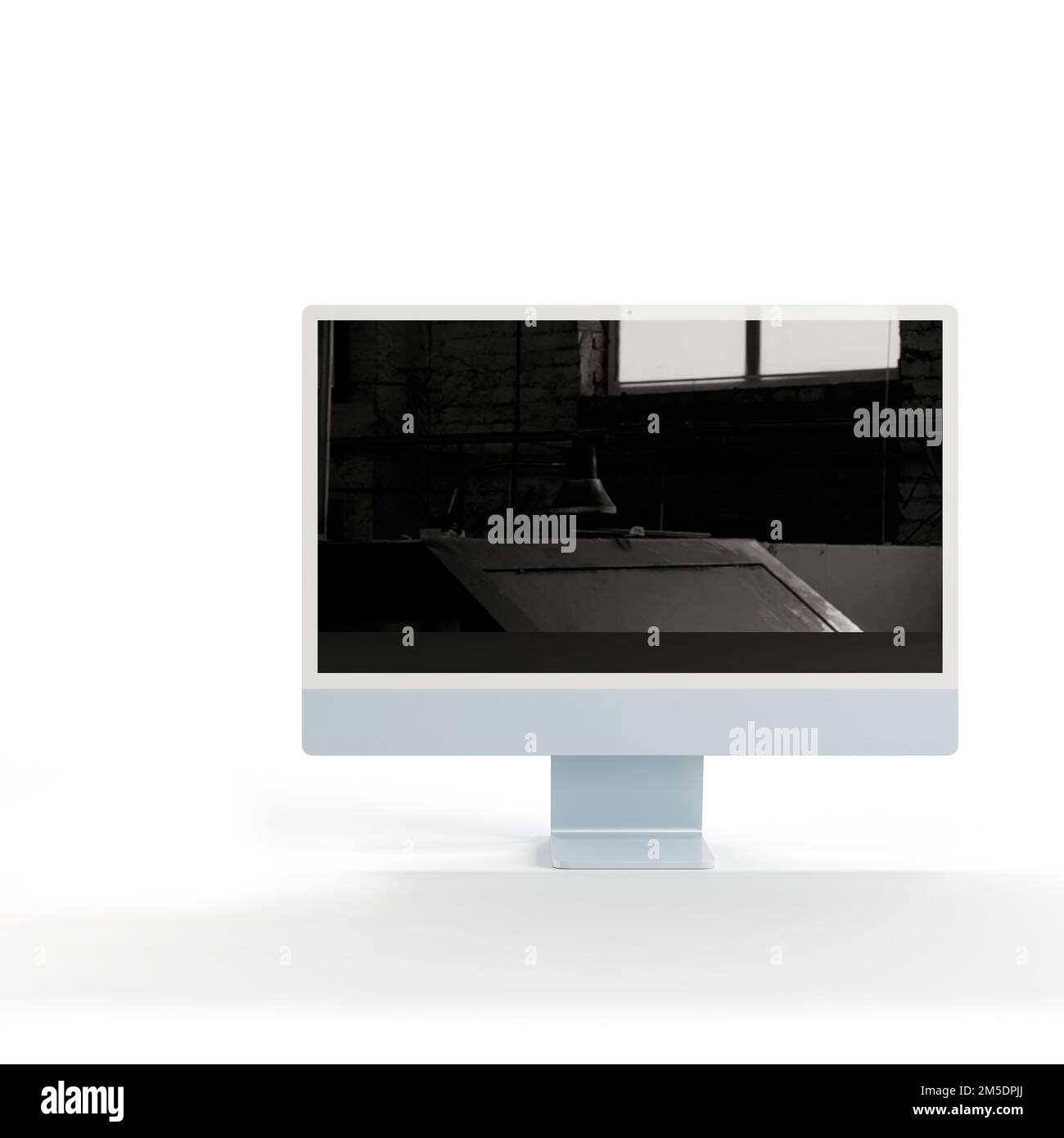 A 3d illustration of a computer monitor isolated on a white background ...