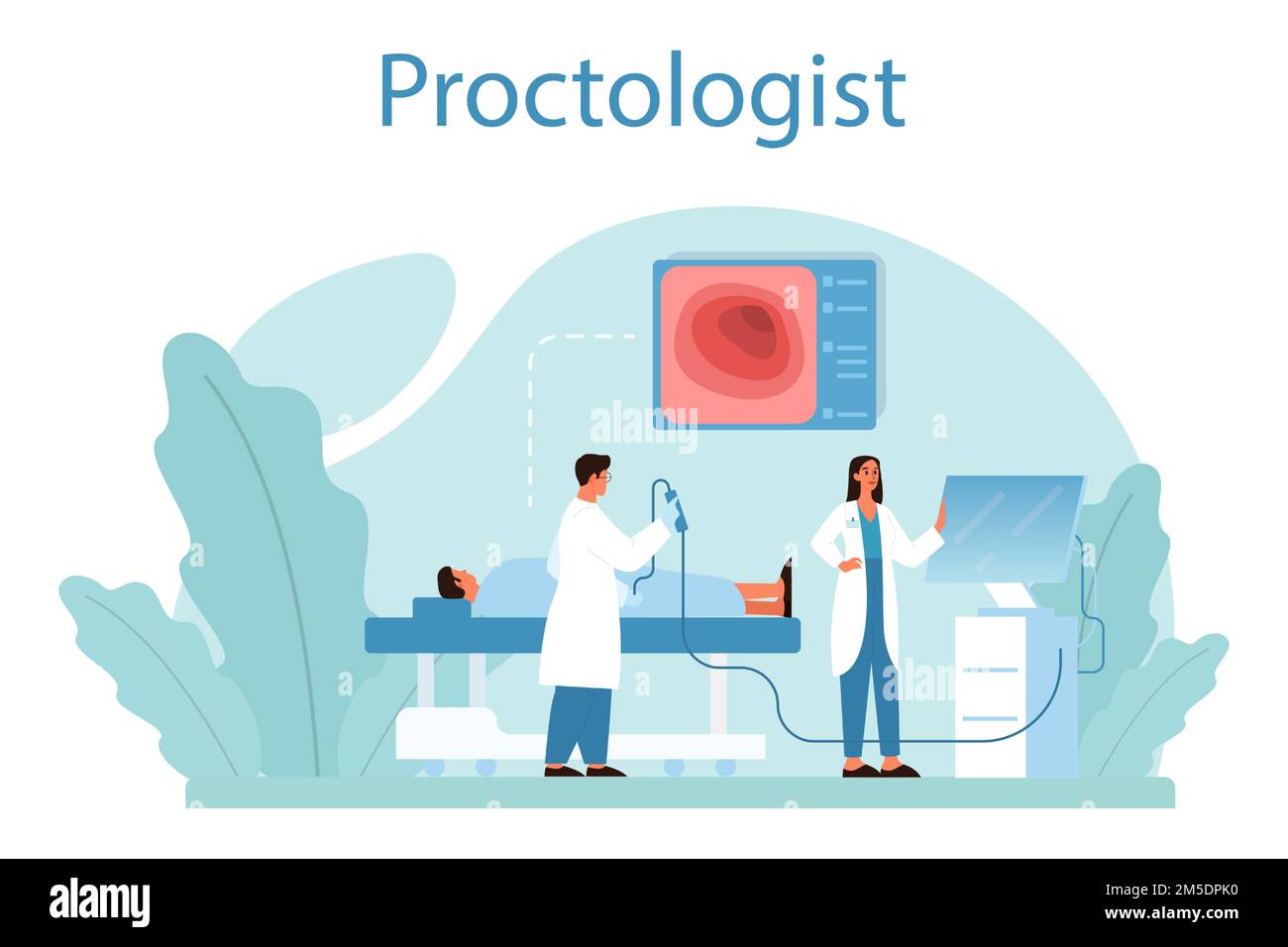 Proctologist concept. Doctor examine intestine. Idea of health and ...