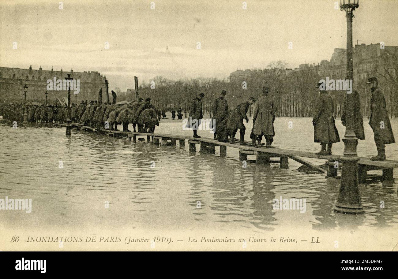 Flood in Paris 1910 - Inondations de Paris en janvier 1910 - crue de la ...
