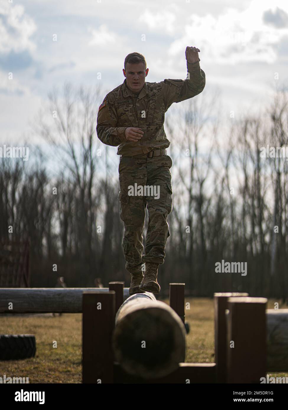 Staff Sgt. Michael Bougher, of the 38th Sustainment Brigade, balanced ...
