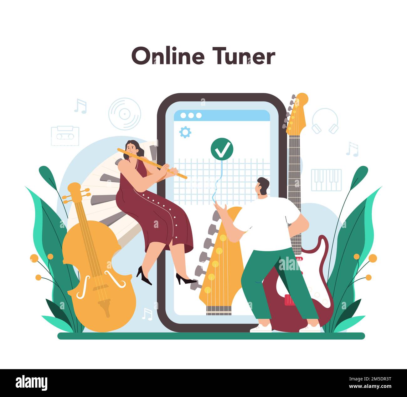 Professional musician playing musical instruments online service or ...