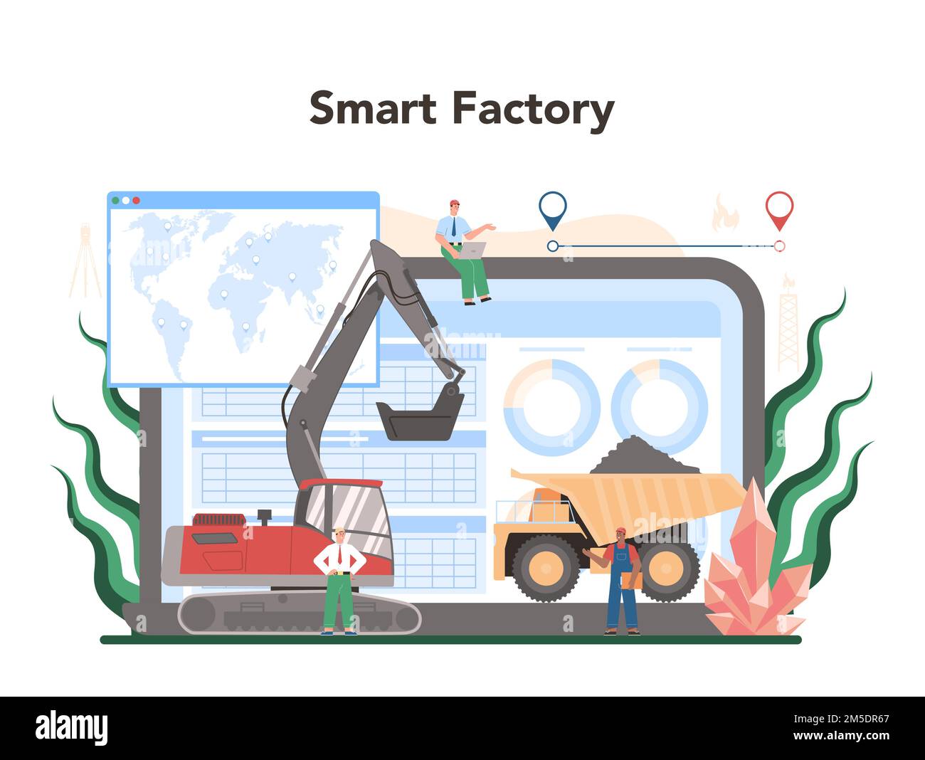 Mining concept online service or platform. Mineral and natural ...