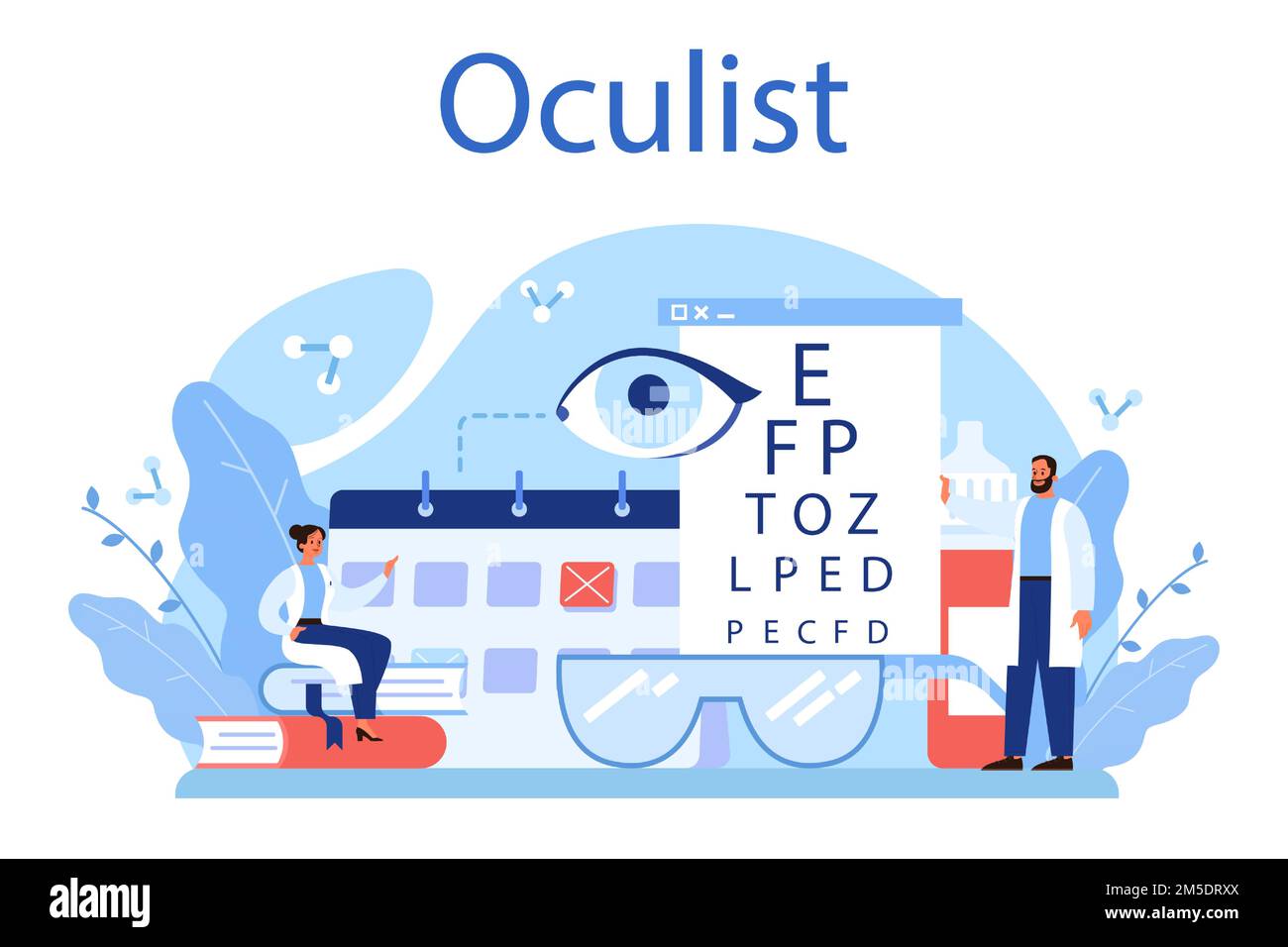Oculist concept. Idea of eye exam and treatment. Eyesight diagnosis and ...