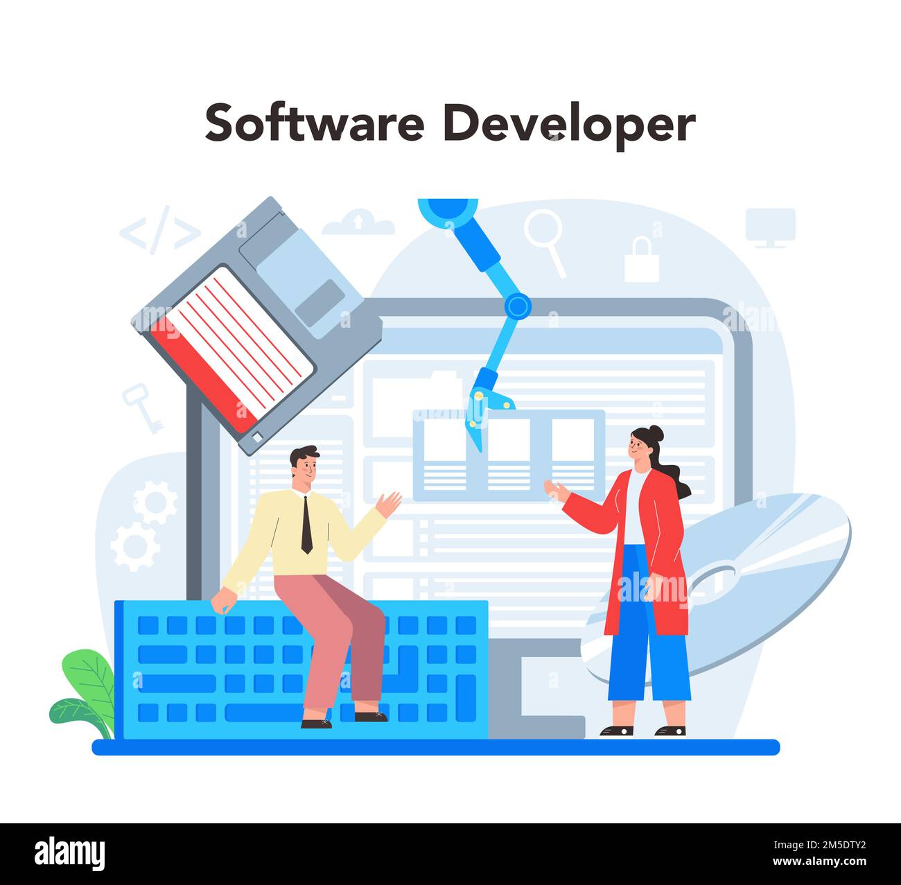 Software developer concept. Idea of programming and coding, system ... Software developer concept. Idea of programming and coding, system ...