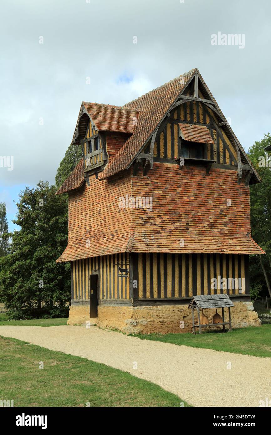 Medieval dovecote at Chateau de Crevecoeur, Crevecoeur-en-Auge ...