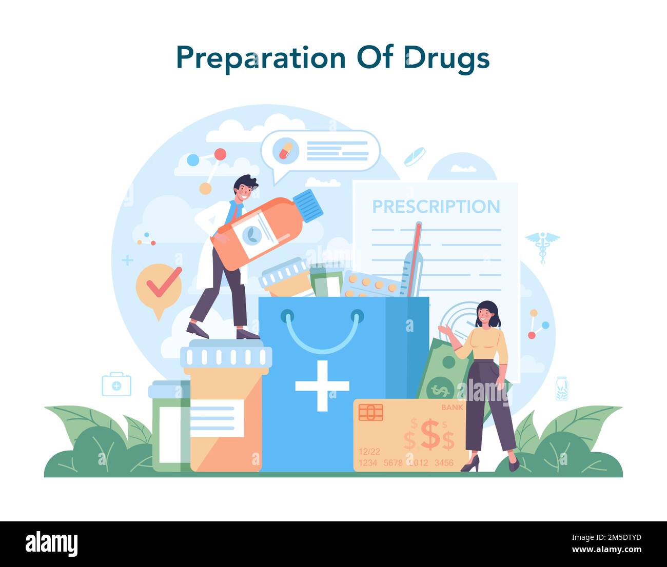 Pharmacist pill vial doctor Cut Out Stock Images & Pictures - Alamy