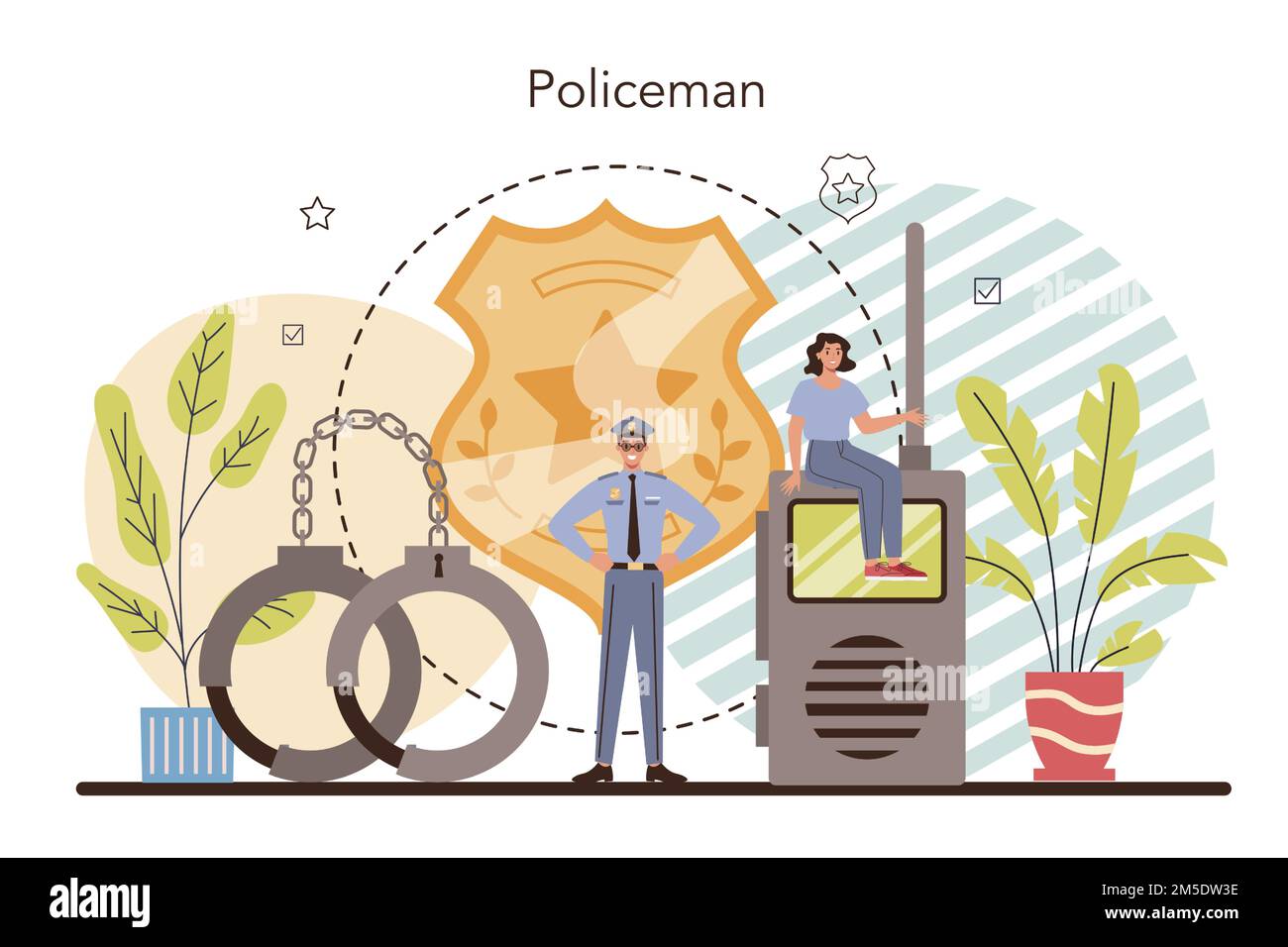 Police officer. Detective making interrogation. Policeman patrol the ...