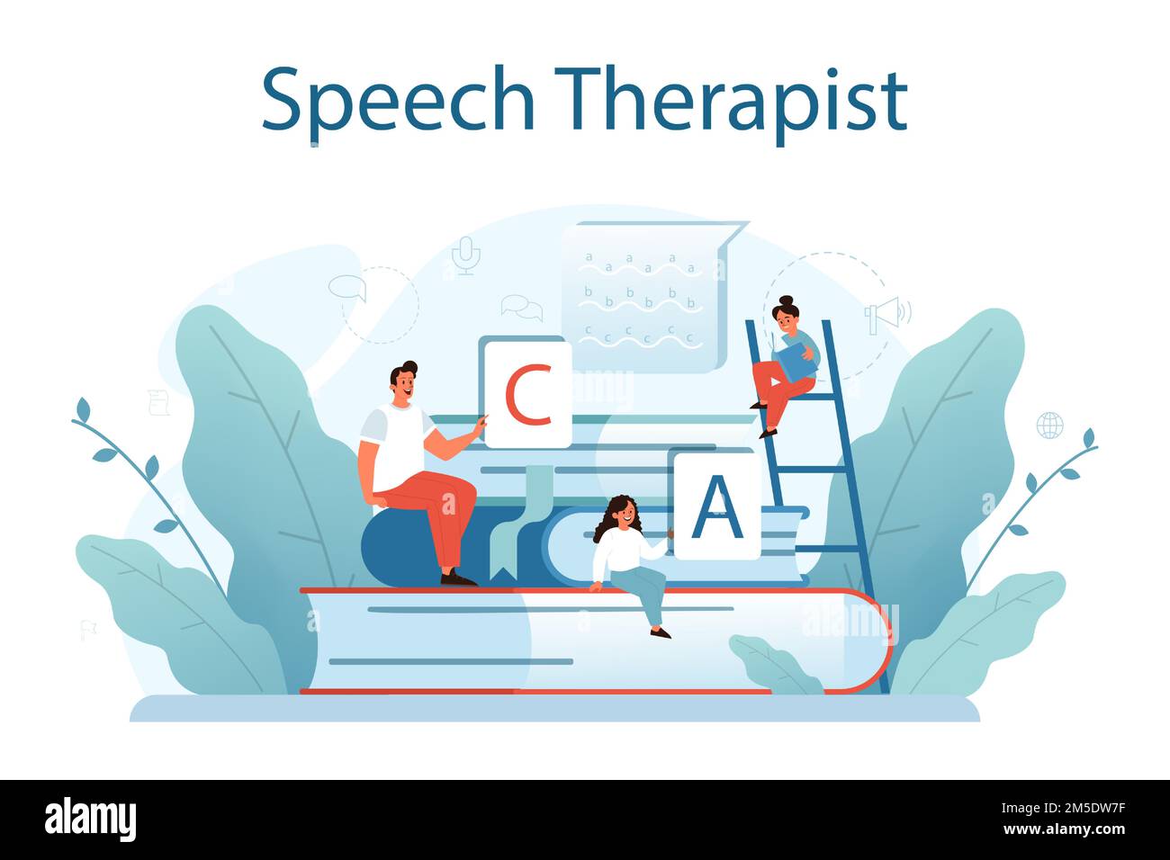 Speech therapist concept. Didactic correction and treatment idea ...