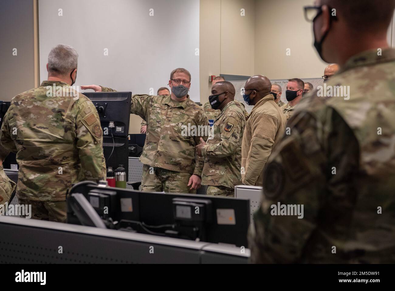 U.S. Air Force Master Sgt. Nathan Tichenor, left, chief of combat ...