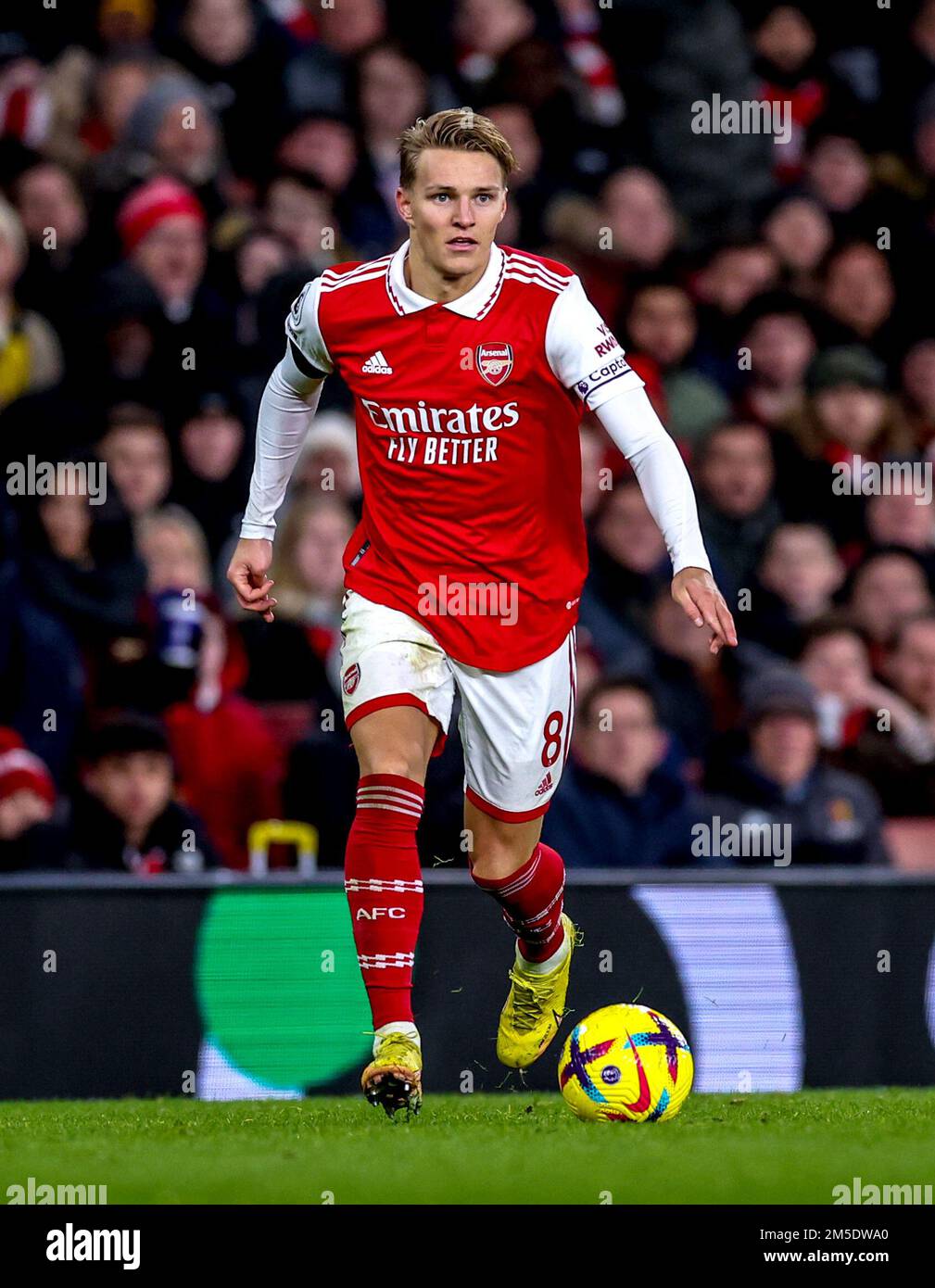 Arsenal's Martin Odegaard in action during the Premier League match at ...