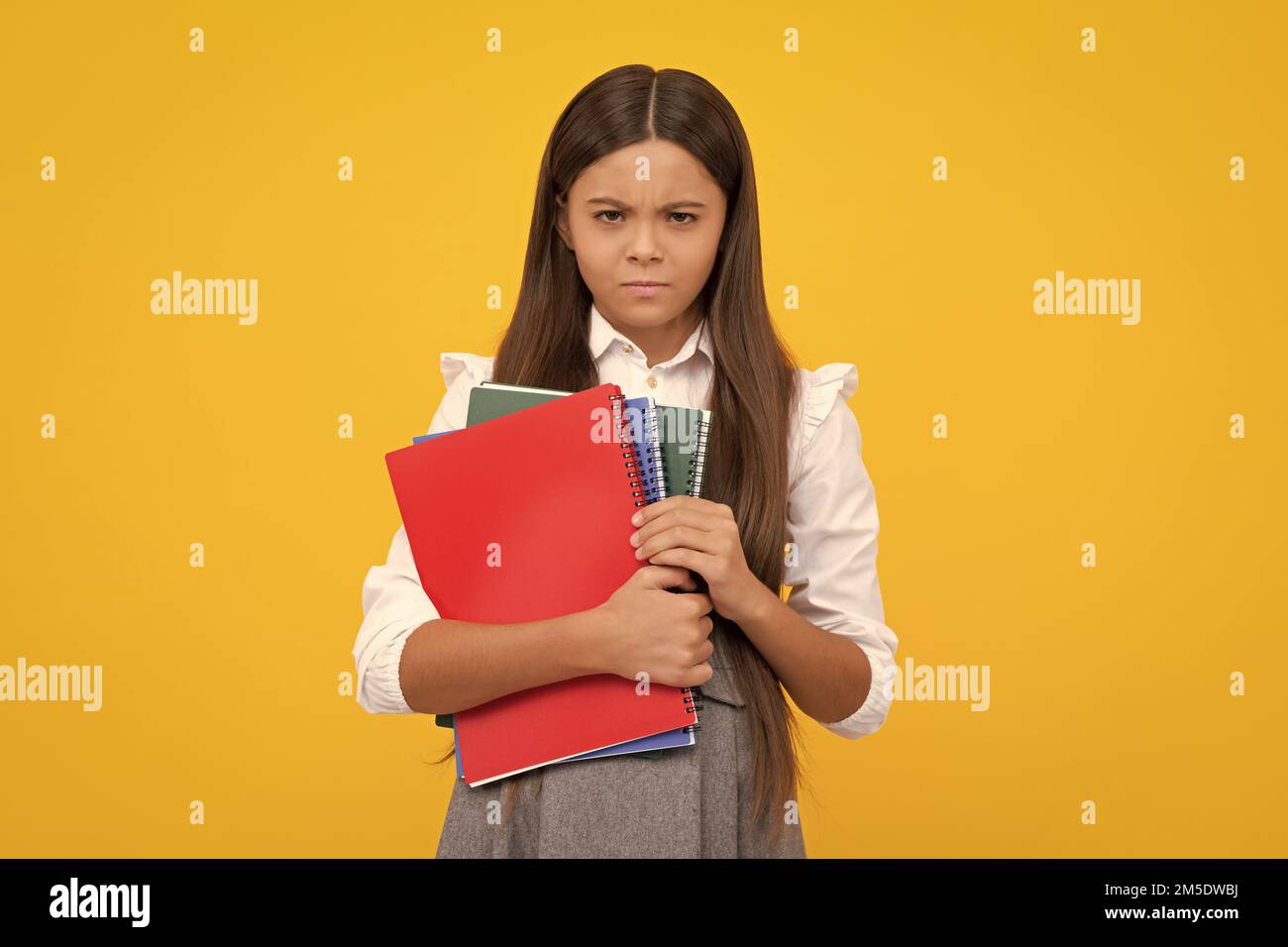 School child with book. Learning and education. Angry teenager ...