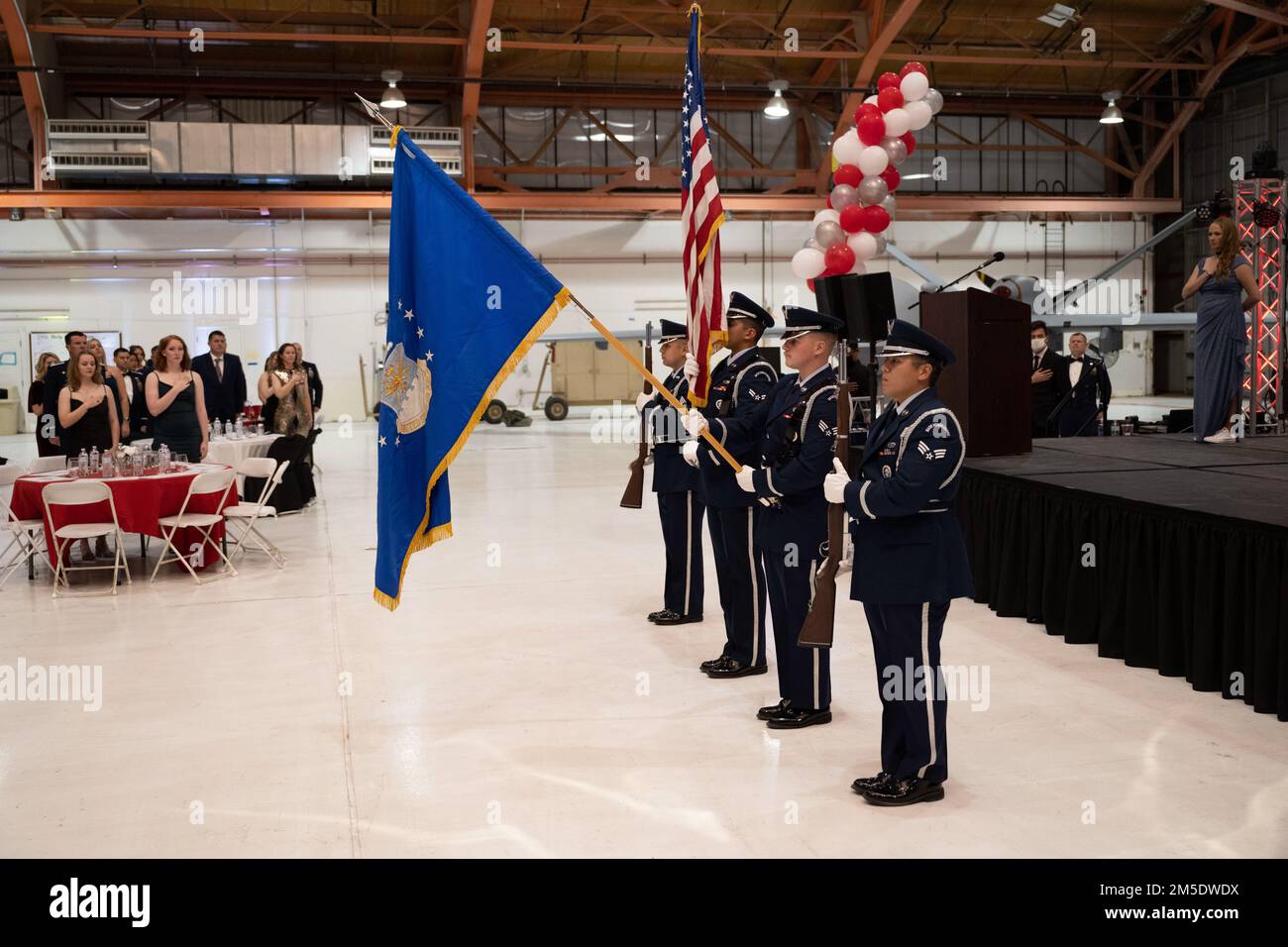 Holloman's Steel Talons Honor Guard presents the colors during the 2021 ...