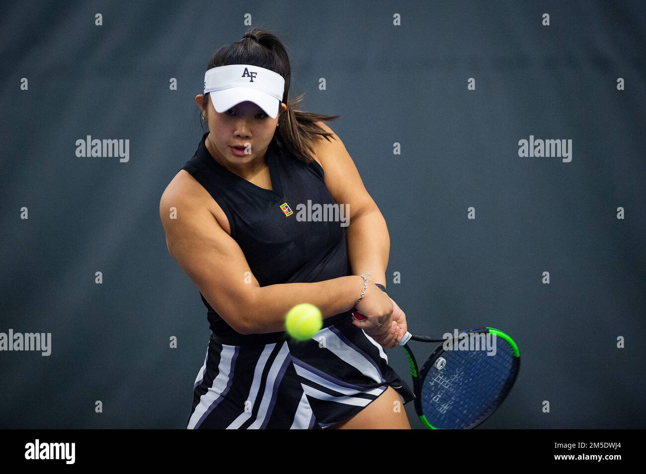U.S. AIR FORCE ACADEMY, Colo. -- Air Force’s Andrea Le returns a volley ...
