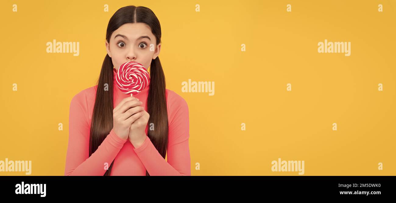 oh my god. teen dental care. sweet tooth. yummy. surprised girl hold ...