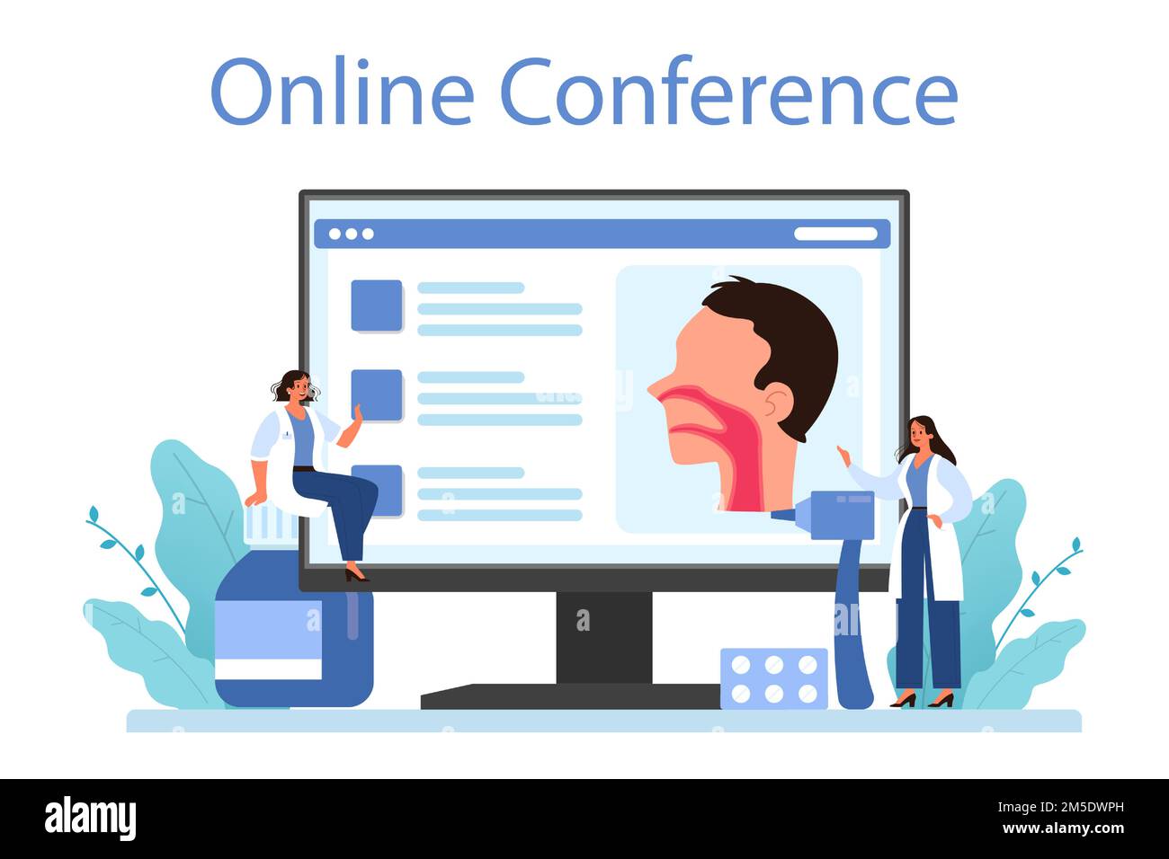 Otorhinolaryngologist online service or platform. Healthcare concept ...