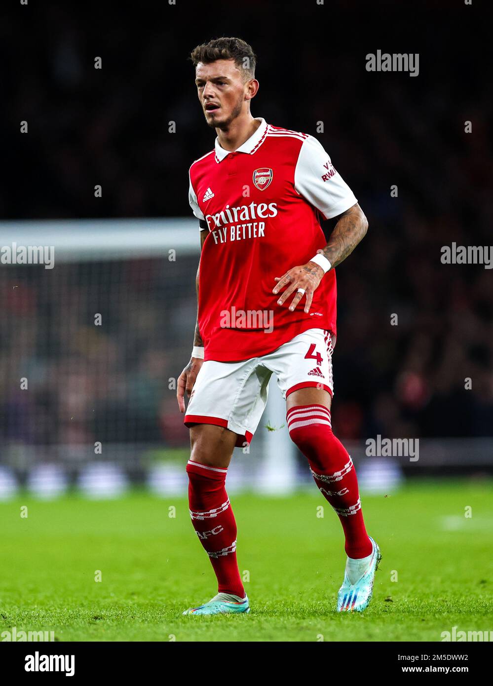 Arsenal's Ben White in action during the Premier League match at the ...