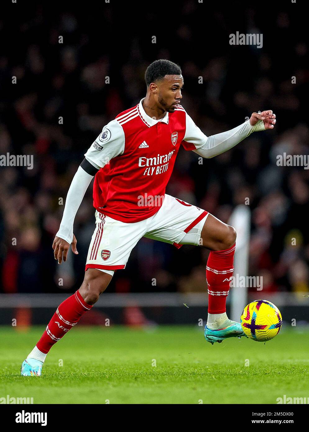 Arsenal's Gabriel in action during the Premier League match at the ...