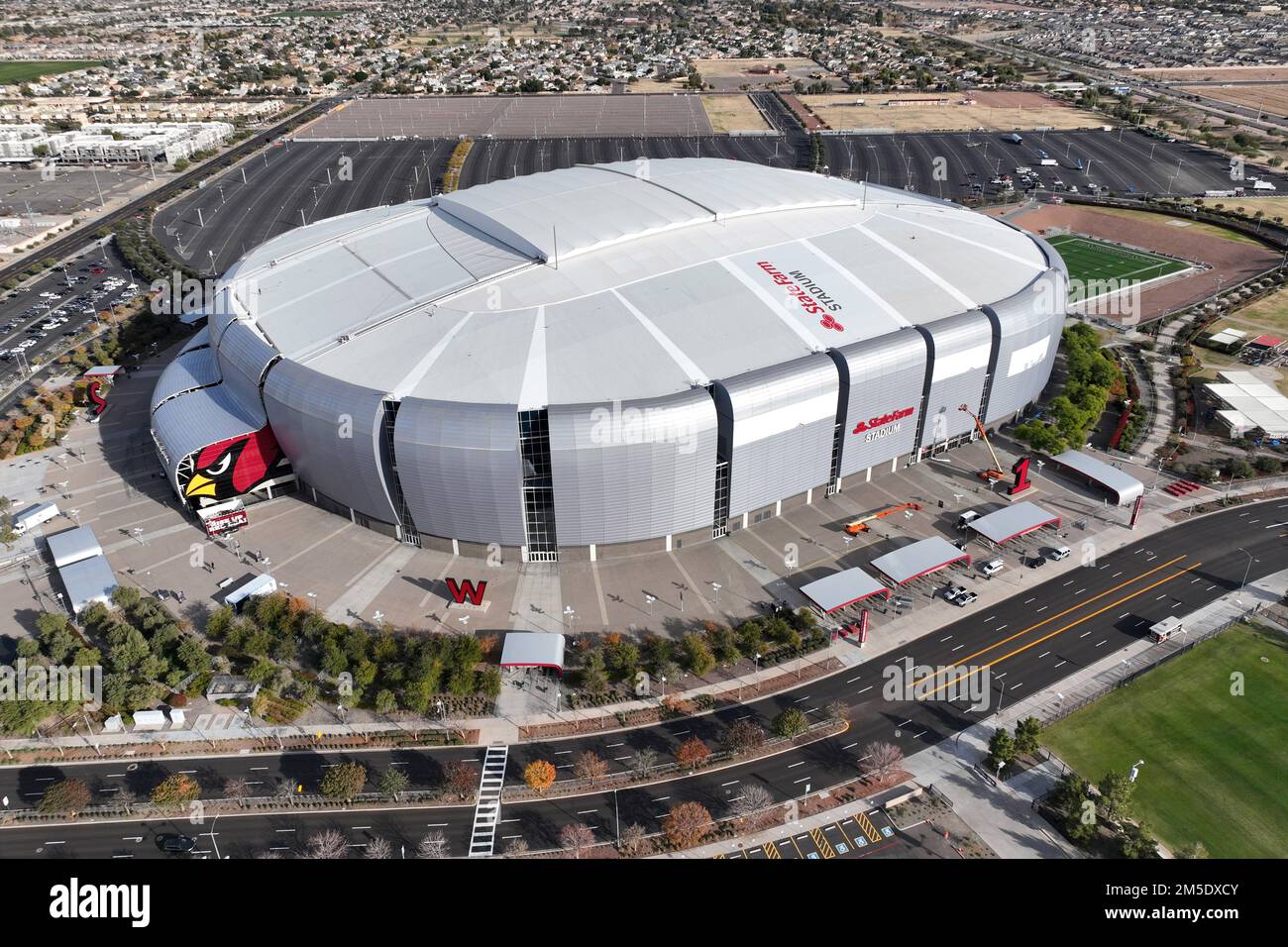A general overall aerial view of State Farm Stadium, Monday, Dec. 26 ...