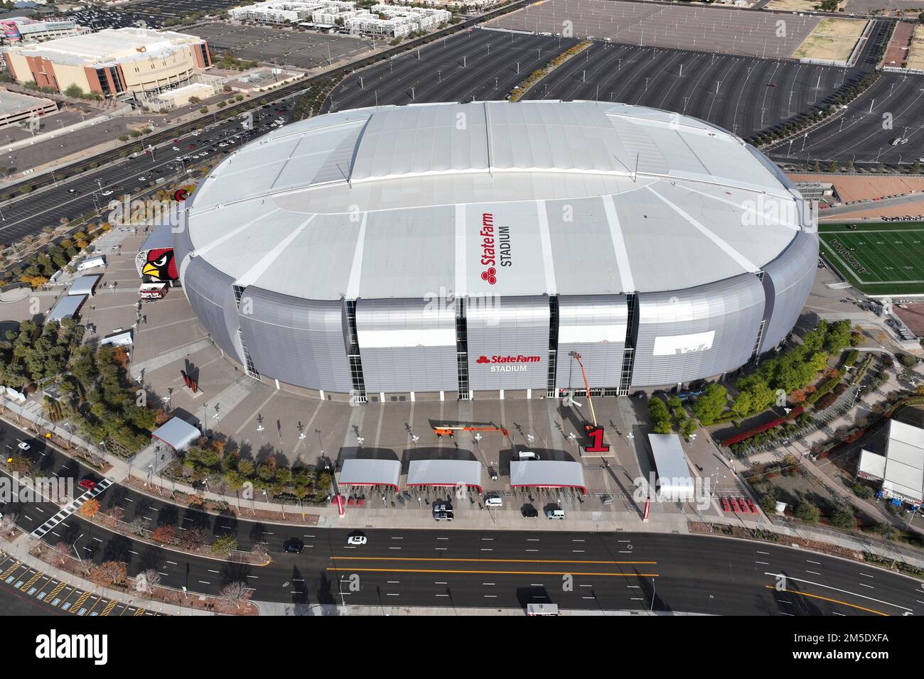 A general overall aerial view of State Farm Stadium, Monday, Dec. 26 ...