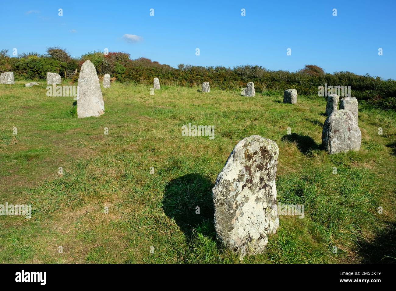 Boscawen-Un stone circle in west Cornwall, UK - John Gollop Stock Photo ...